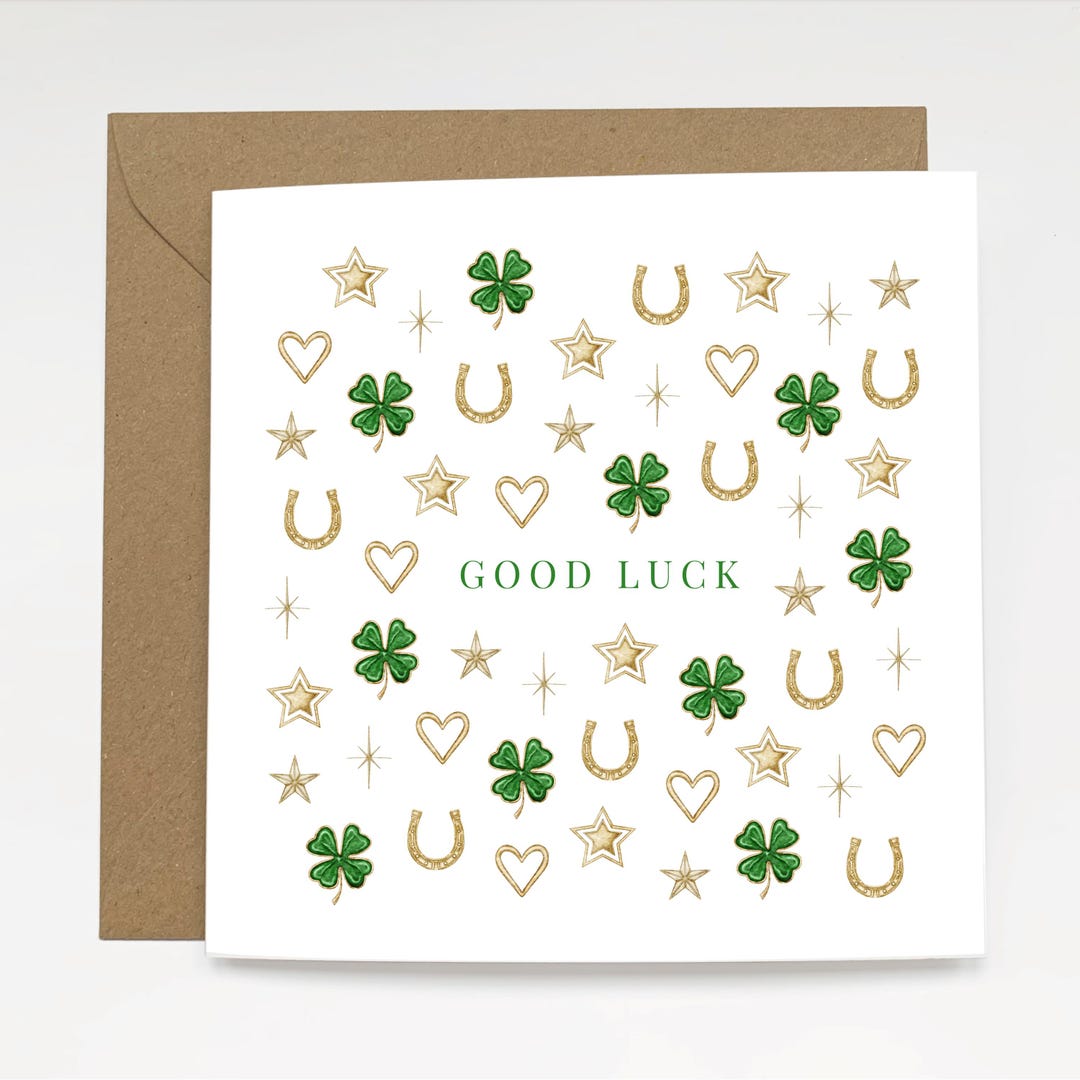 Good Luck - Luxury Greeting Card | Well Wishes & Sending Luck - Etsy