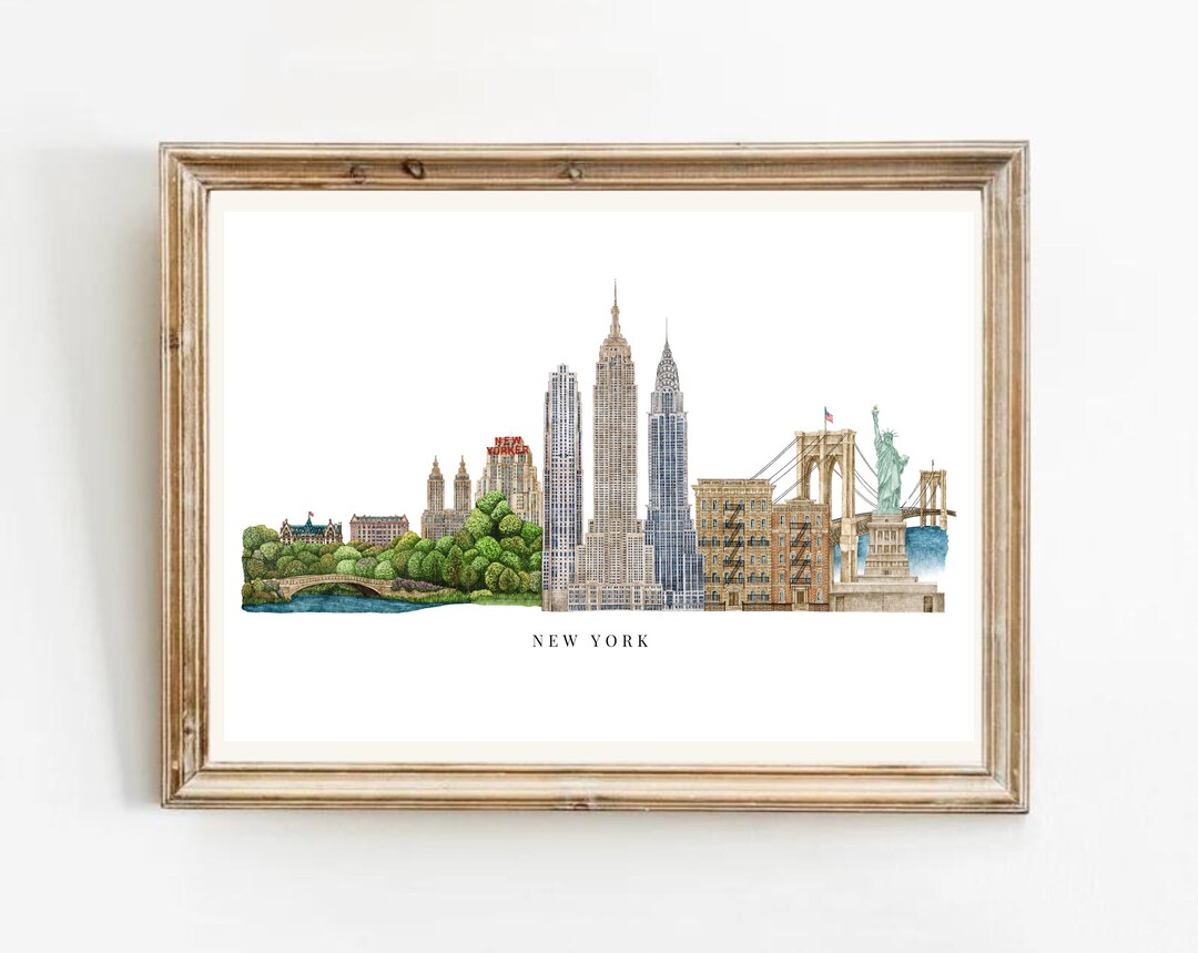 New York City Skyline - Art Print - Etsy