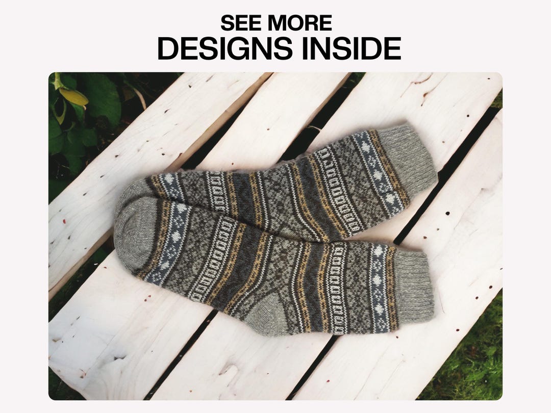 Hand-knitted Colorful Wool Socks: Vintage Nordic Design, Cozy Winter ...