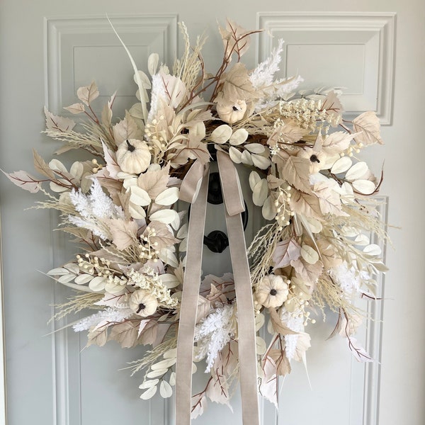 Monochromatic Fall Wreath - Etsy