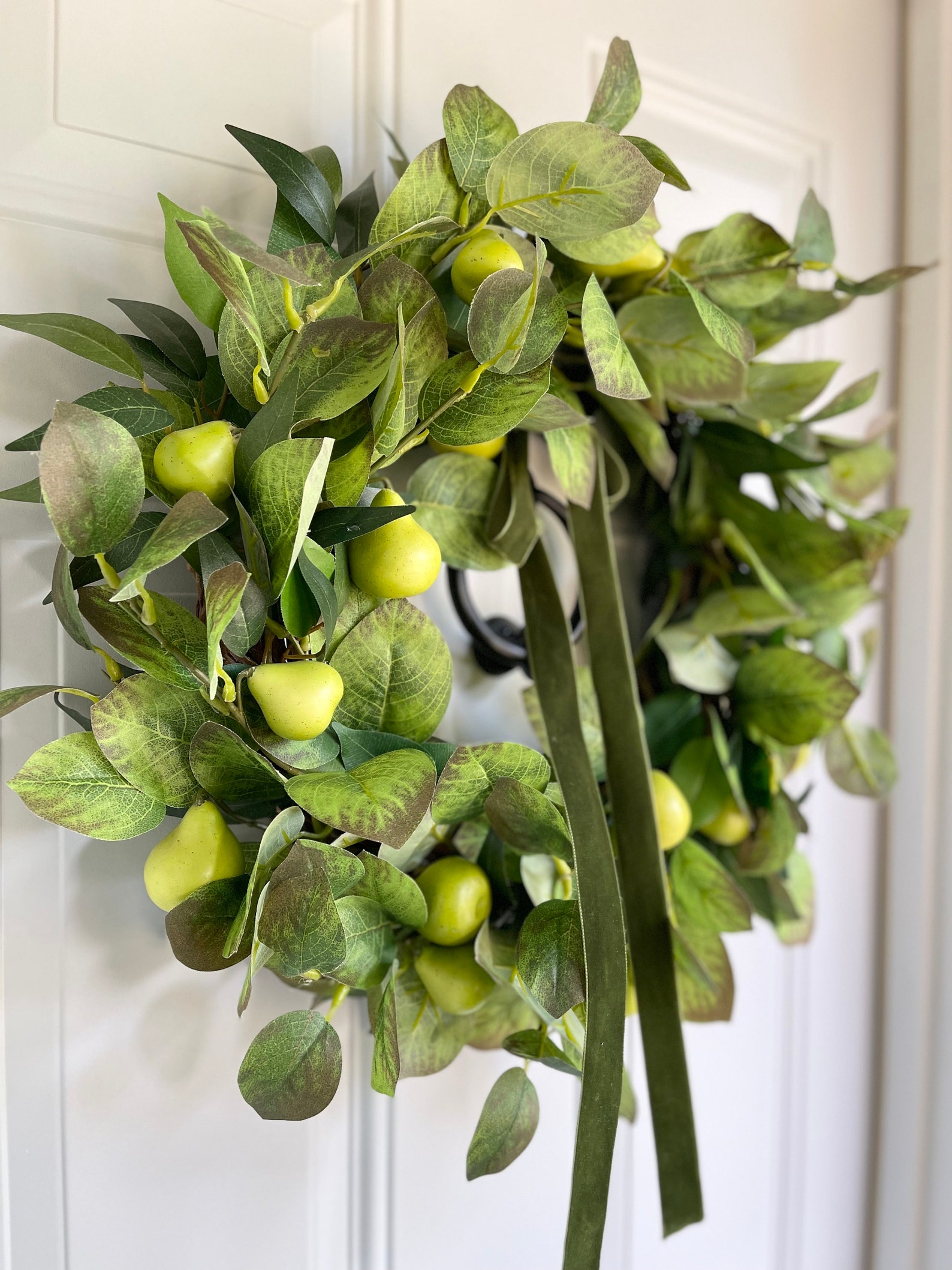 Spring Summer Pear Wreath, Elegant Year Round Fruit Wreath, Everyday ...