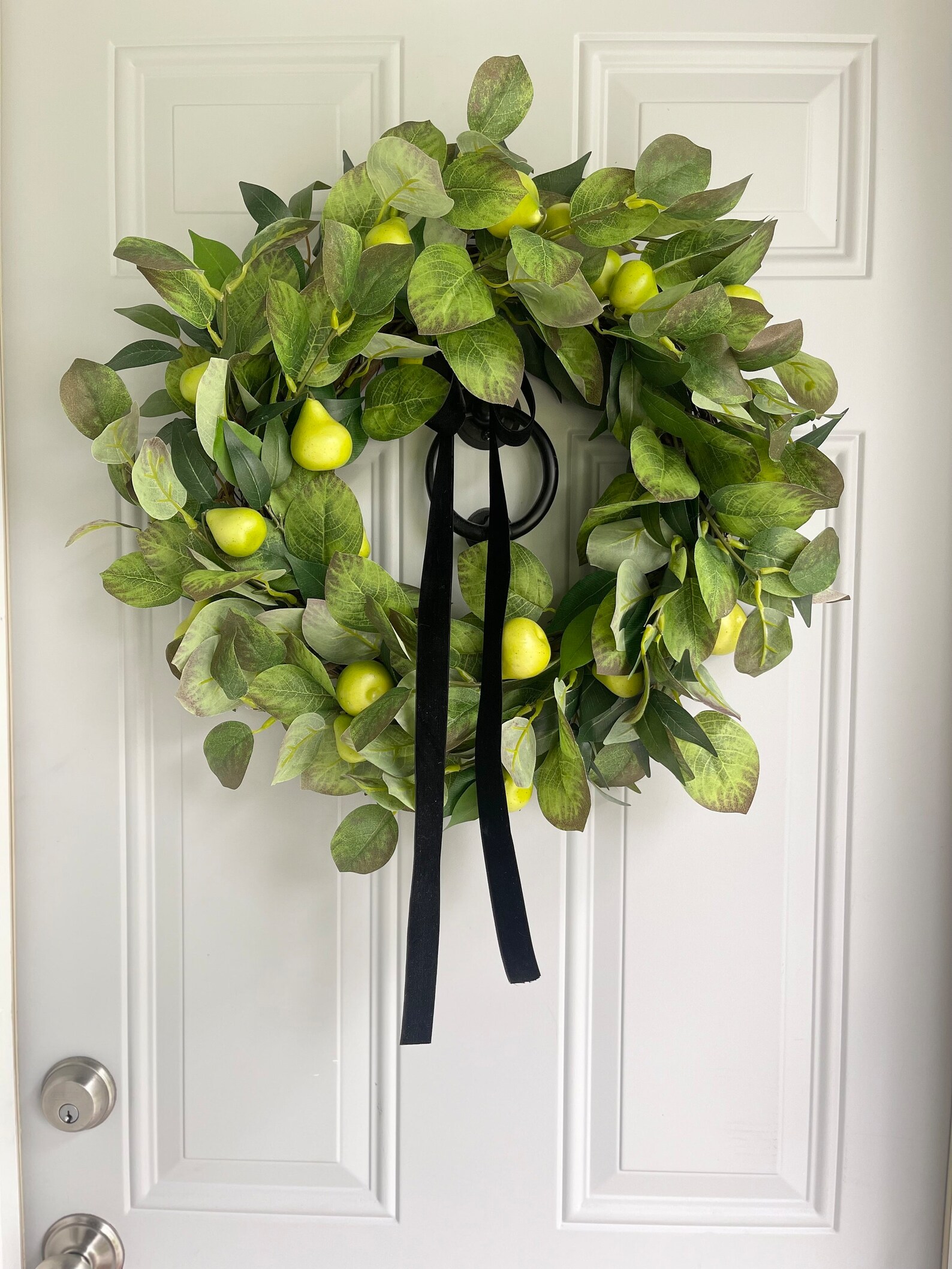 Spring Summer Pear Wreath, Elegant Year Round Fruit Wreath, Everyday ...