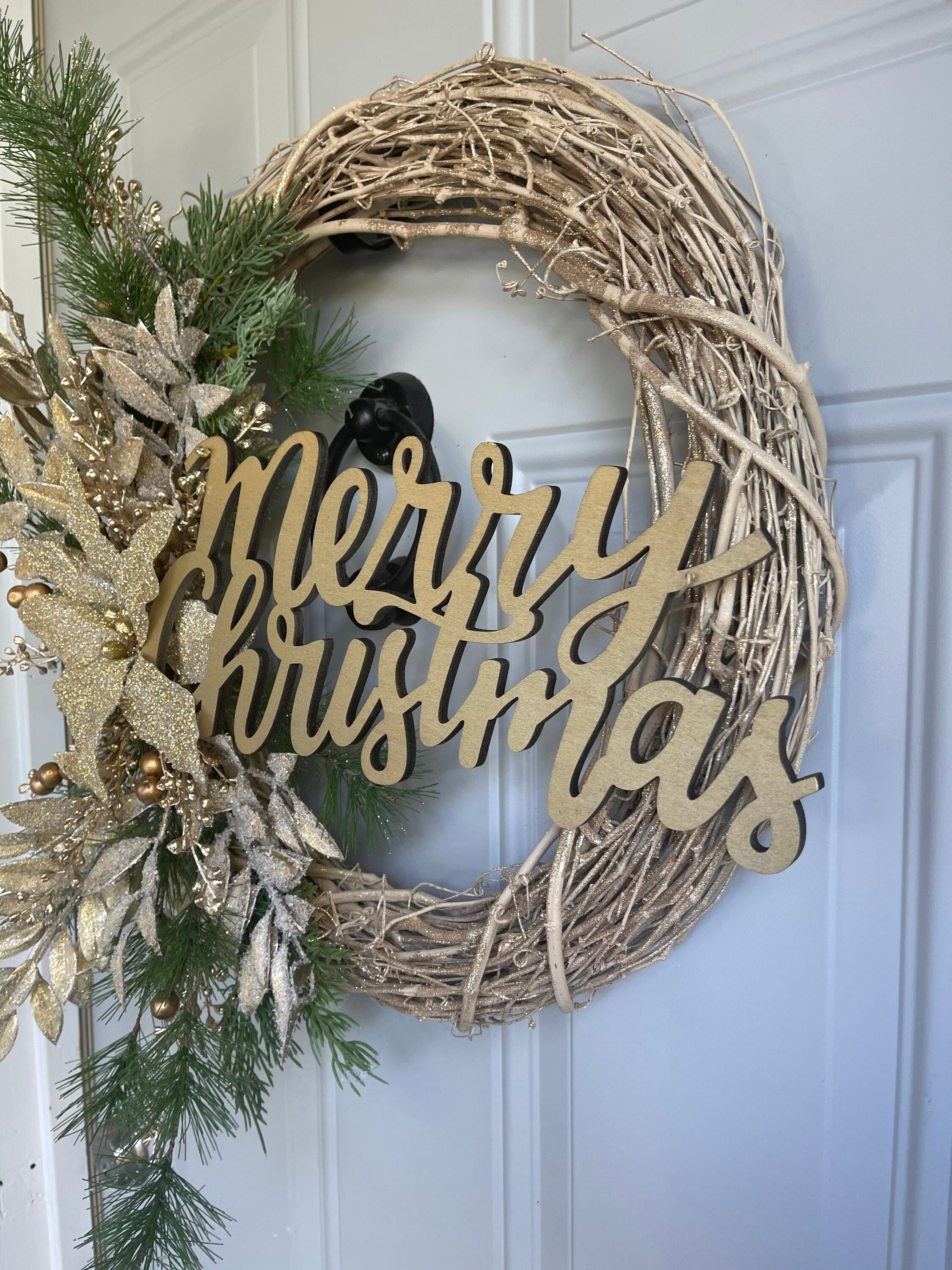 Gold Christmas Wreath All Gold Wreath Gold Poinsettia - Etsy