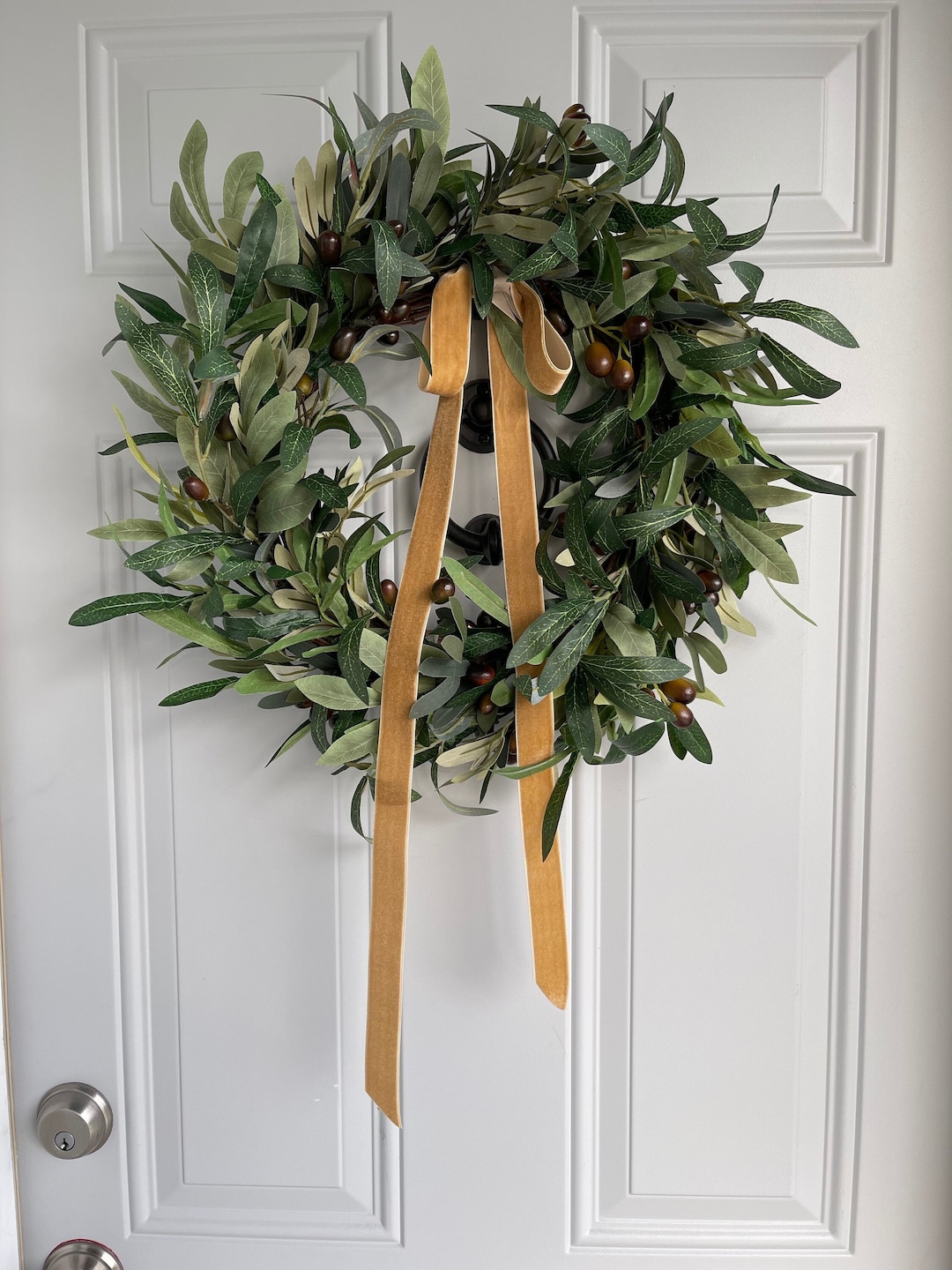 Year Round Olive Wreath, Olive Leaves Branch Wreath for Front Door ...