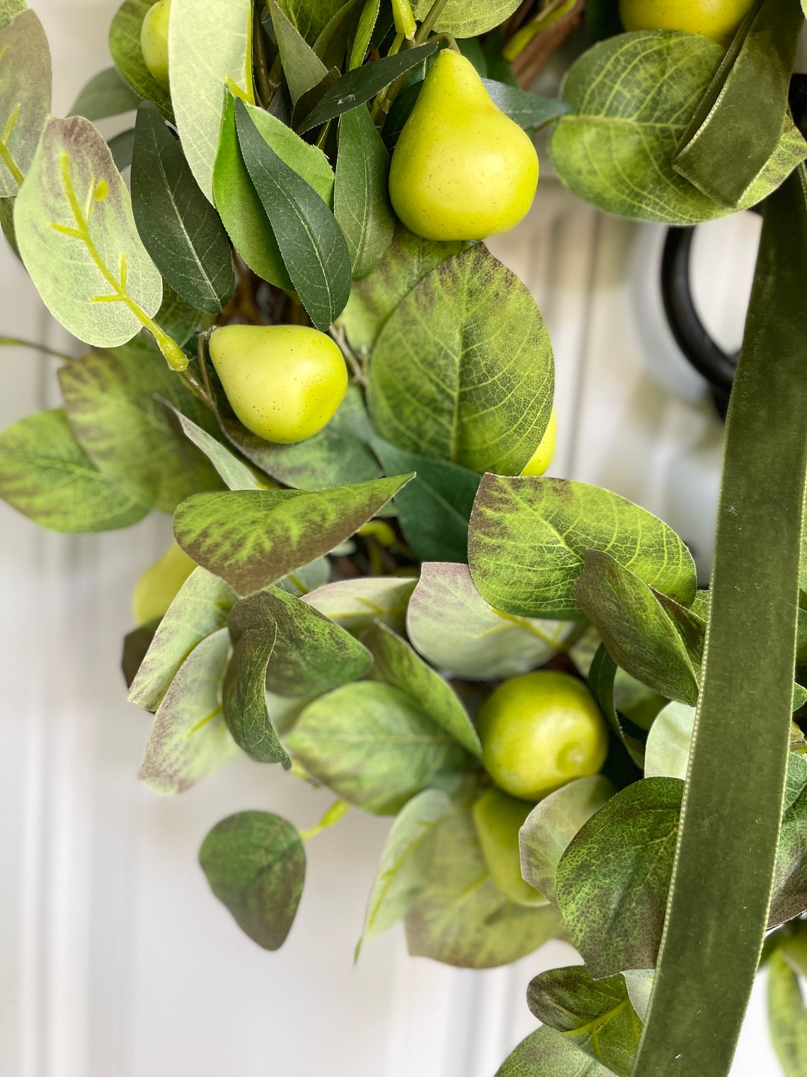 Spring Summer Pear Wreath, Elegant Year Round Fruit Wreath, Everyday ...