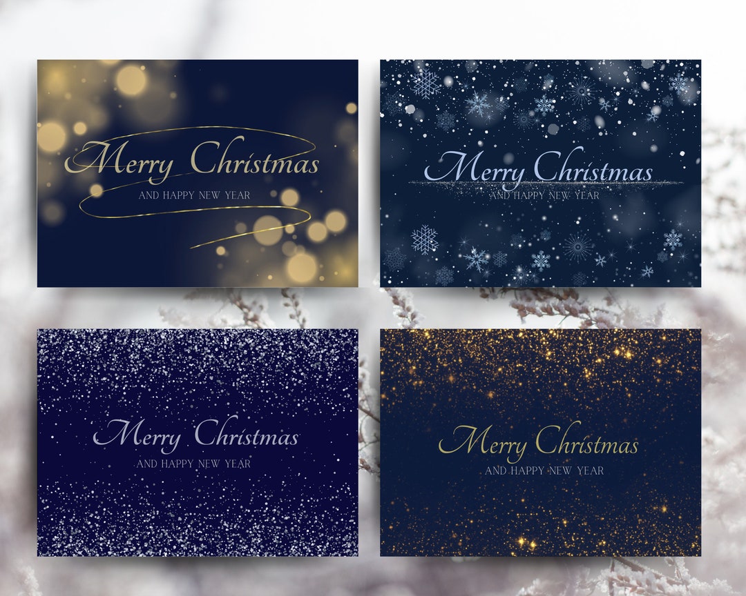 Printable Christmas Cards, Merry Christmas Cards, Set of Christmas ...