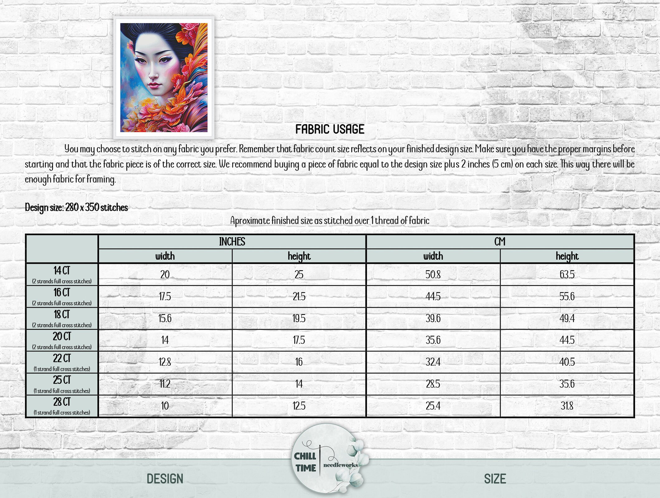 Beautiful Geisha Full Coverage Cross Stitch Pattern for Experienced ...