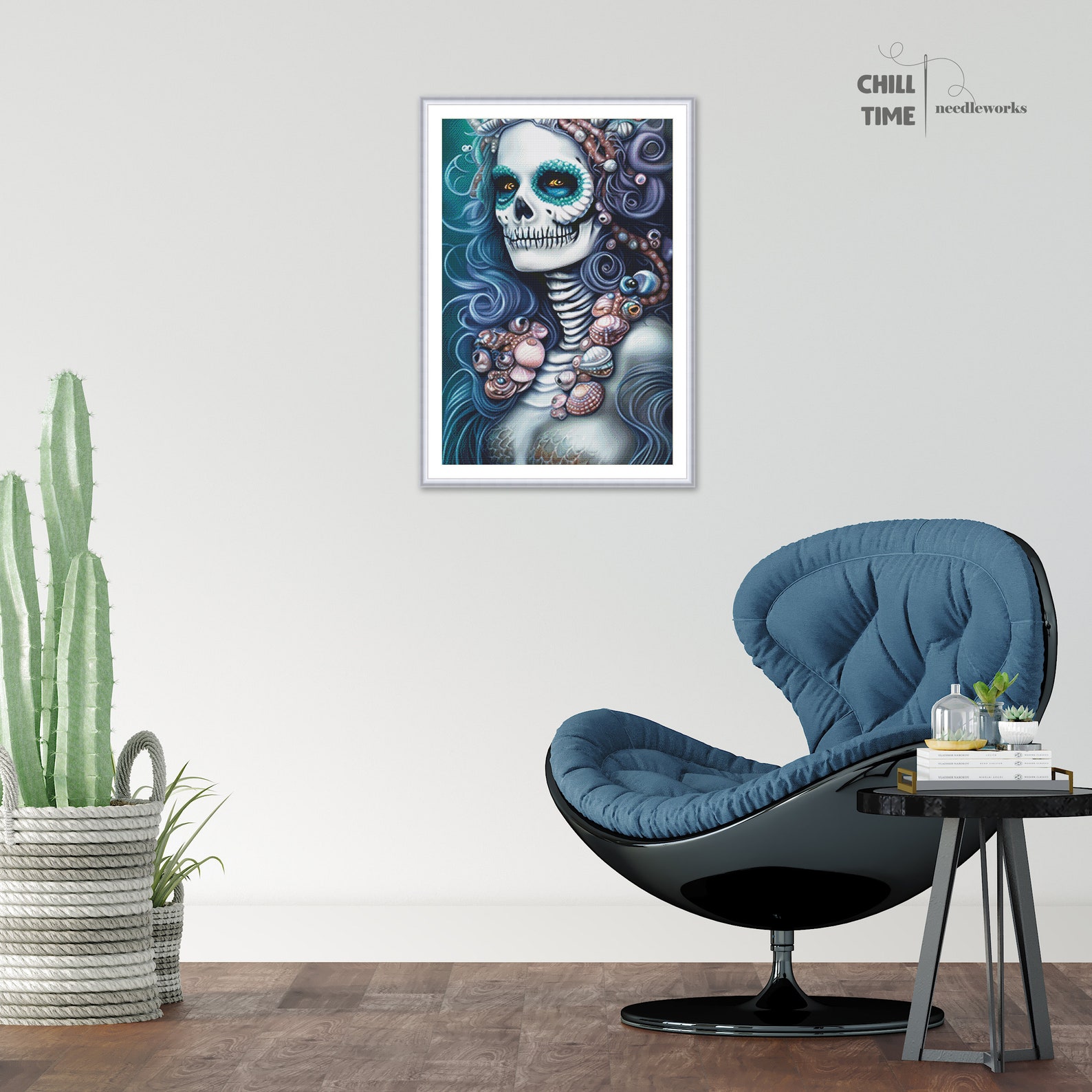 Creepy Day of the Dead Skeleton Mermaid With Seashells Pdf - Etsy