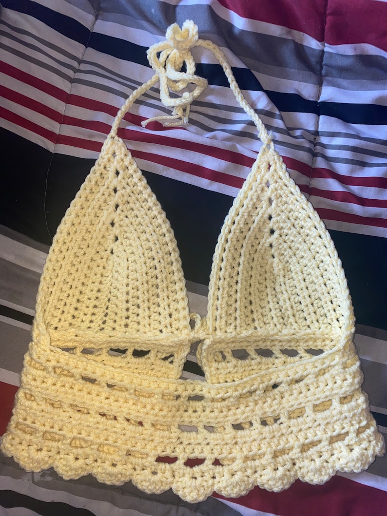 Crochet Front Tie Open Back Halter Top - Etsy