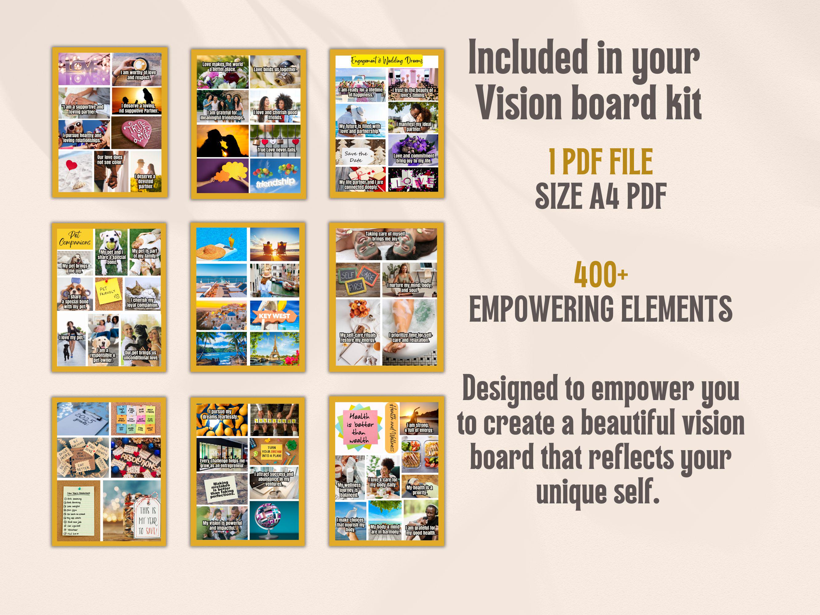 Manifest Your Goals: 2025 Vision Board Kit With 400 Images ...