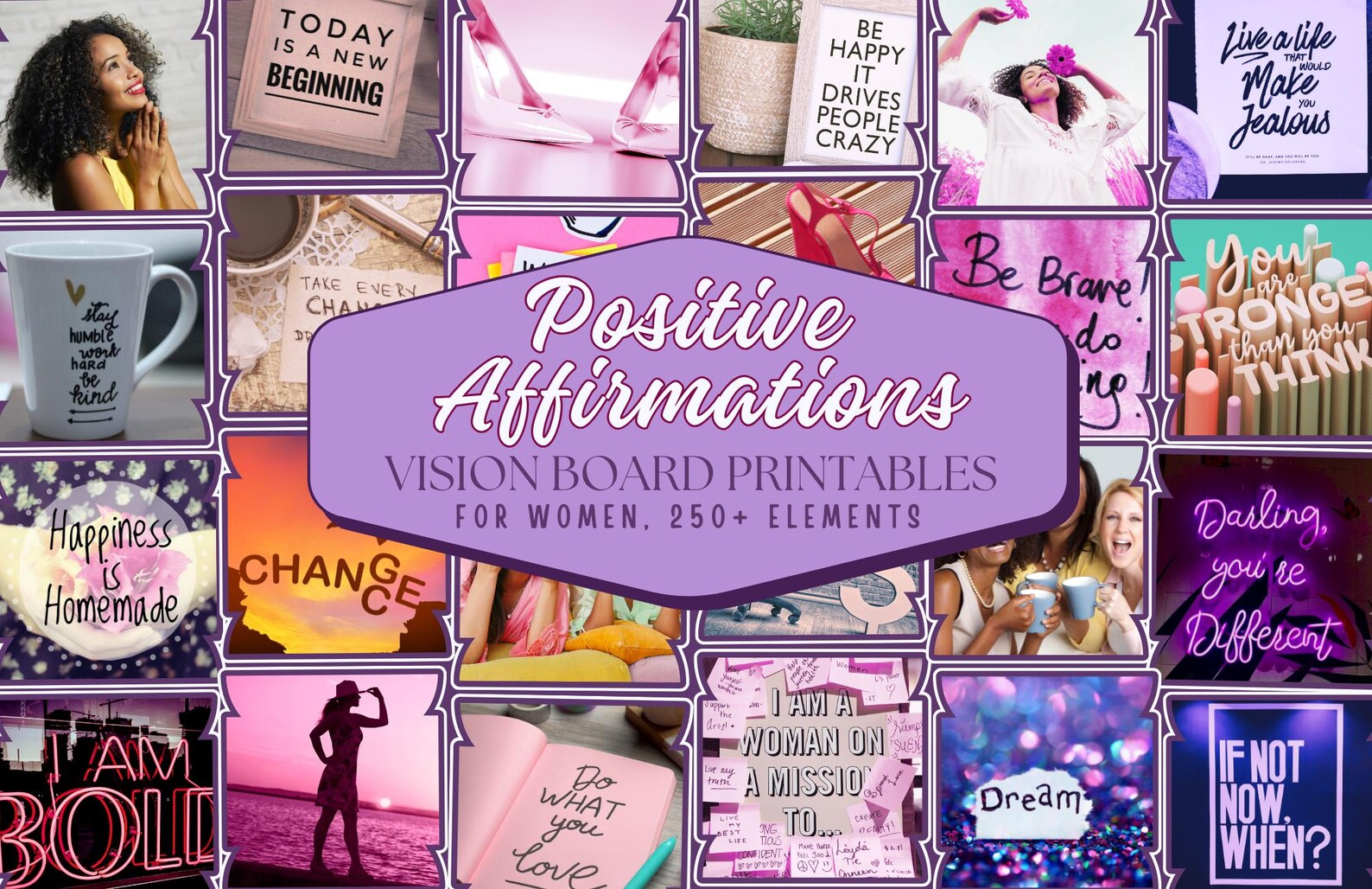 Vision Board Printables - With 250+ Powerful Pictures, Quotes, Words ...