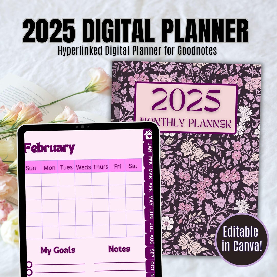 2025 Digital Planner, 2025 Portrait Planner, 2025 Planner, Undated ...