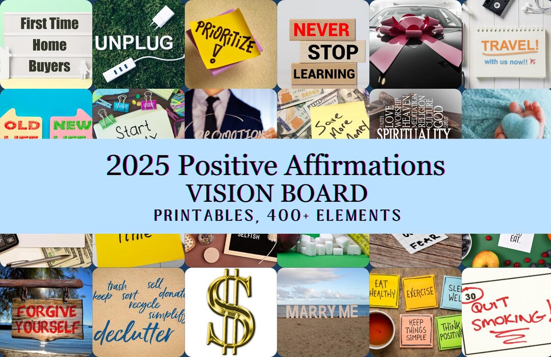 Manifest Your Goals: 2025 Vision Board Kit With 400 Images ...