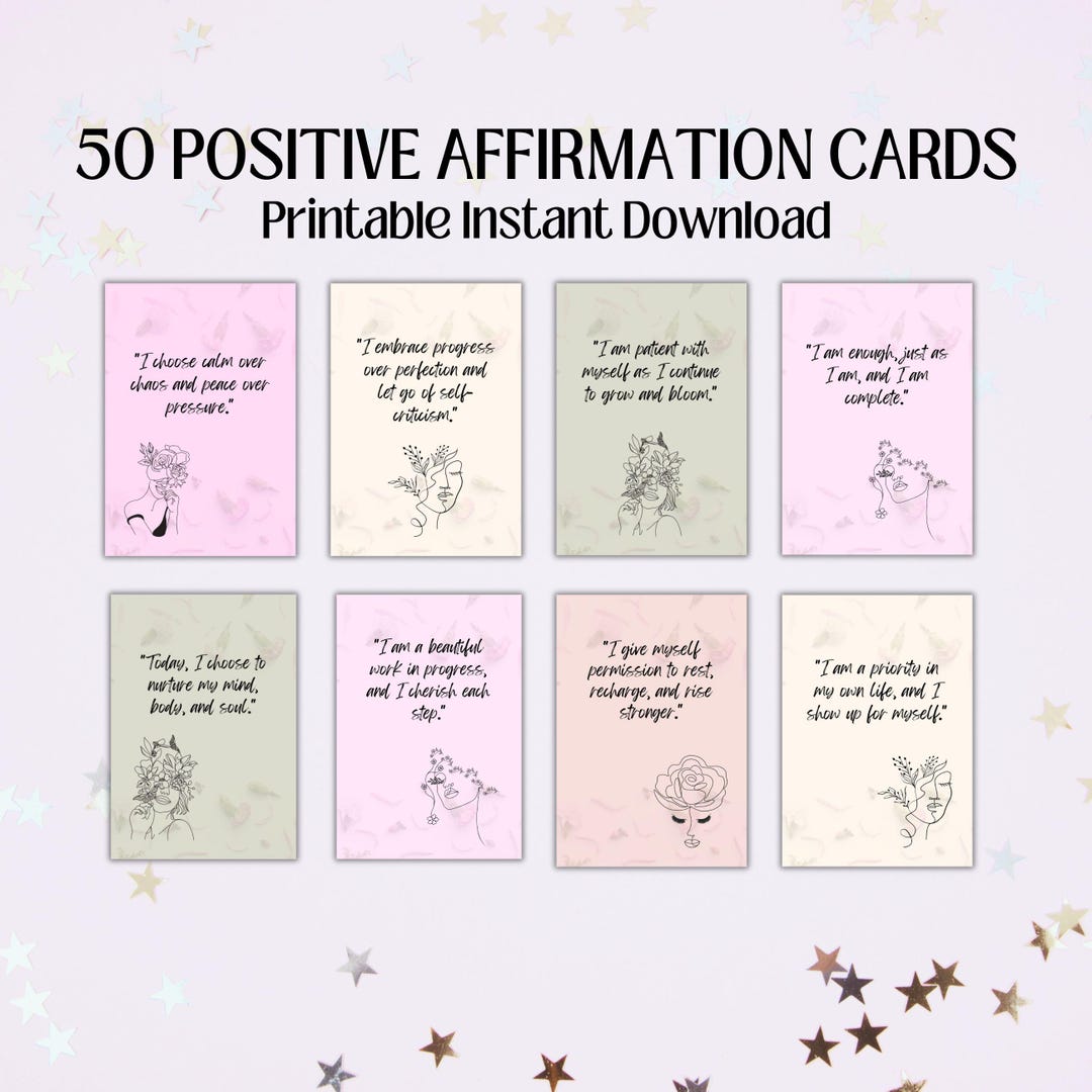 Positive Affirmation Card Deck, Vision Board Printables, Cards for Law ...