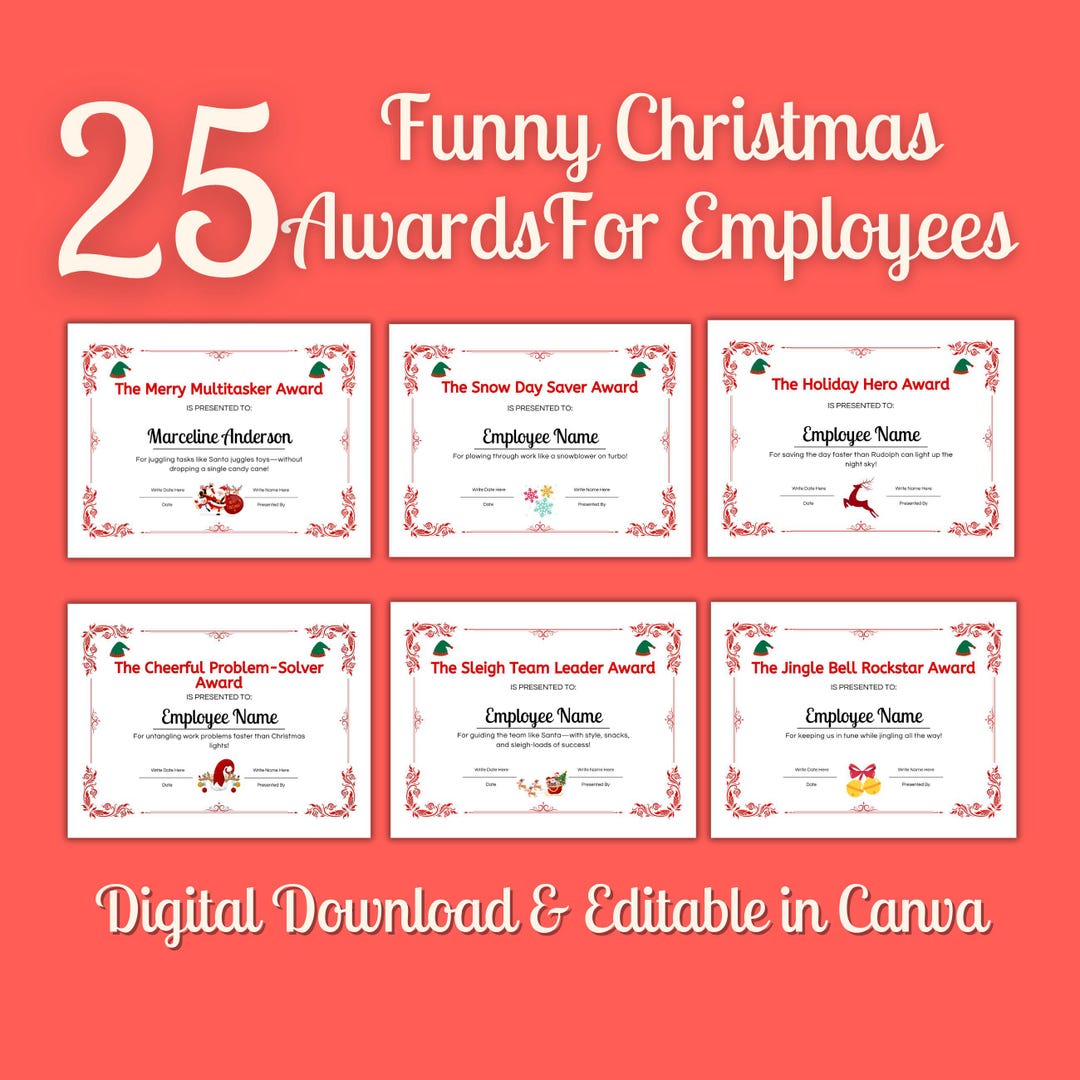 25 Funny Christmas Awards for Employees, Staff Appreciation Team ...