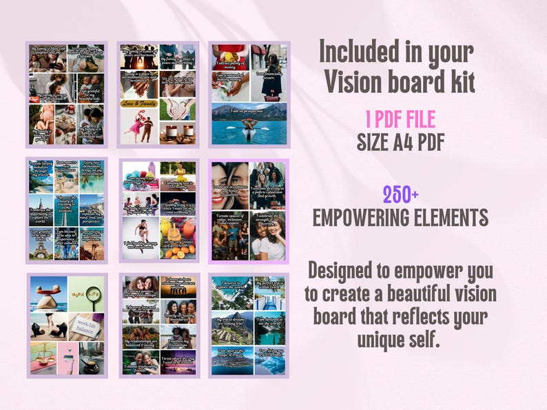 Vision Board Printables - With 250+ Powerful Pictures, Quotes, Words ...