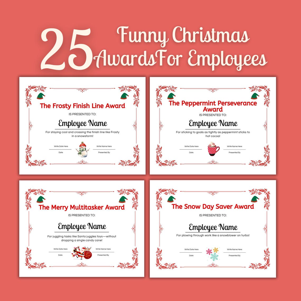 25 Funny Christmas Awards for Employees, Staff Appreciation Team ...