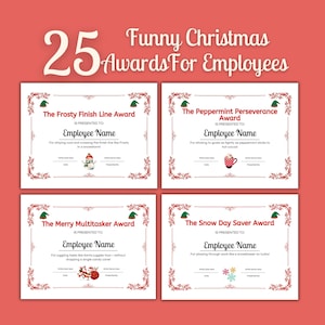 25 Funny Christmas Awards for Employees, Staff Appreciation Team ...