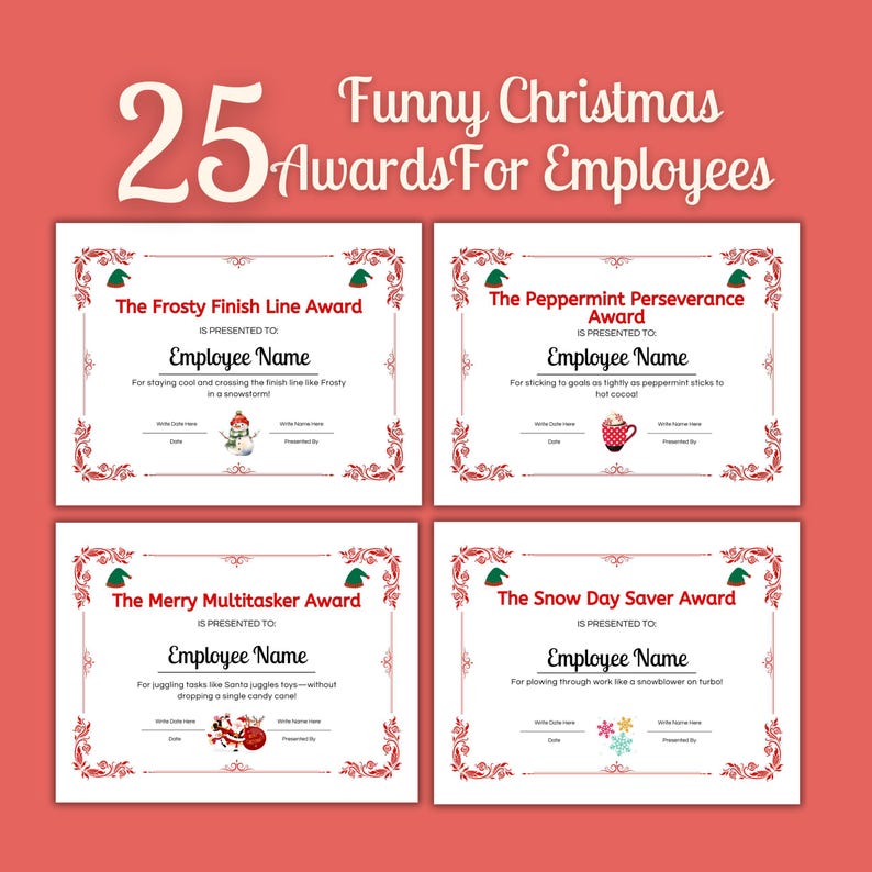25 Funny Christmas Awards for Employees, Staff Appreciation Team ...