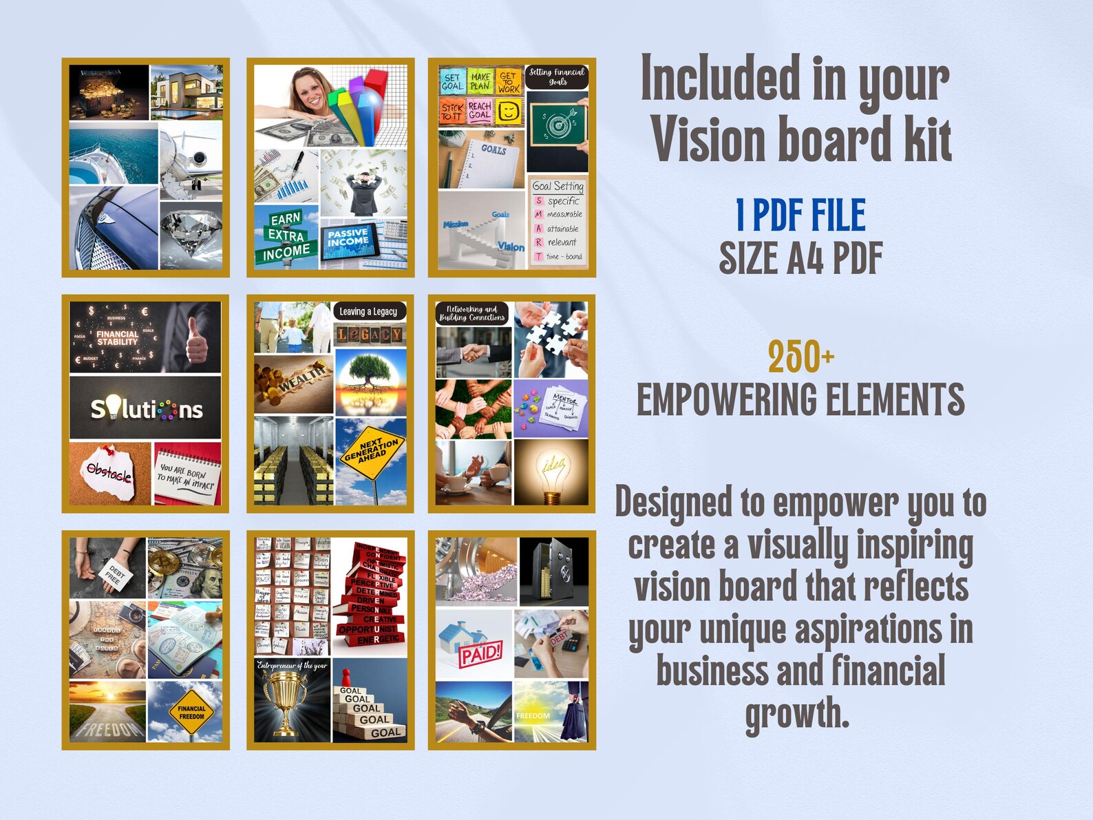 Ultimate Business & Money Vision Board Kit - 250 Printables for ...