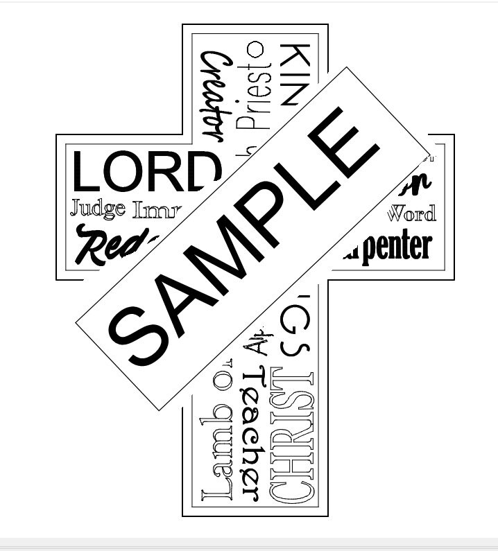 Names for Jesus Cross Ornament - Lightburn File Download - Etsy