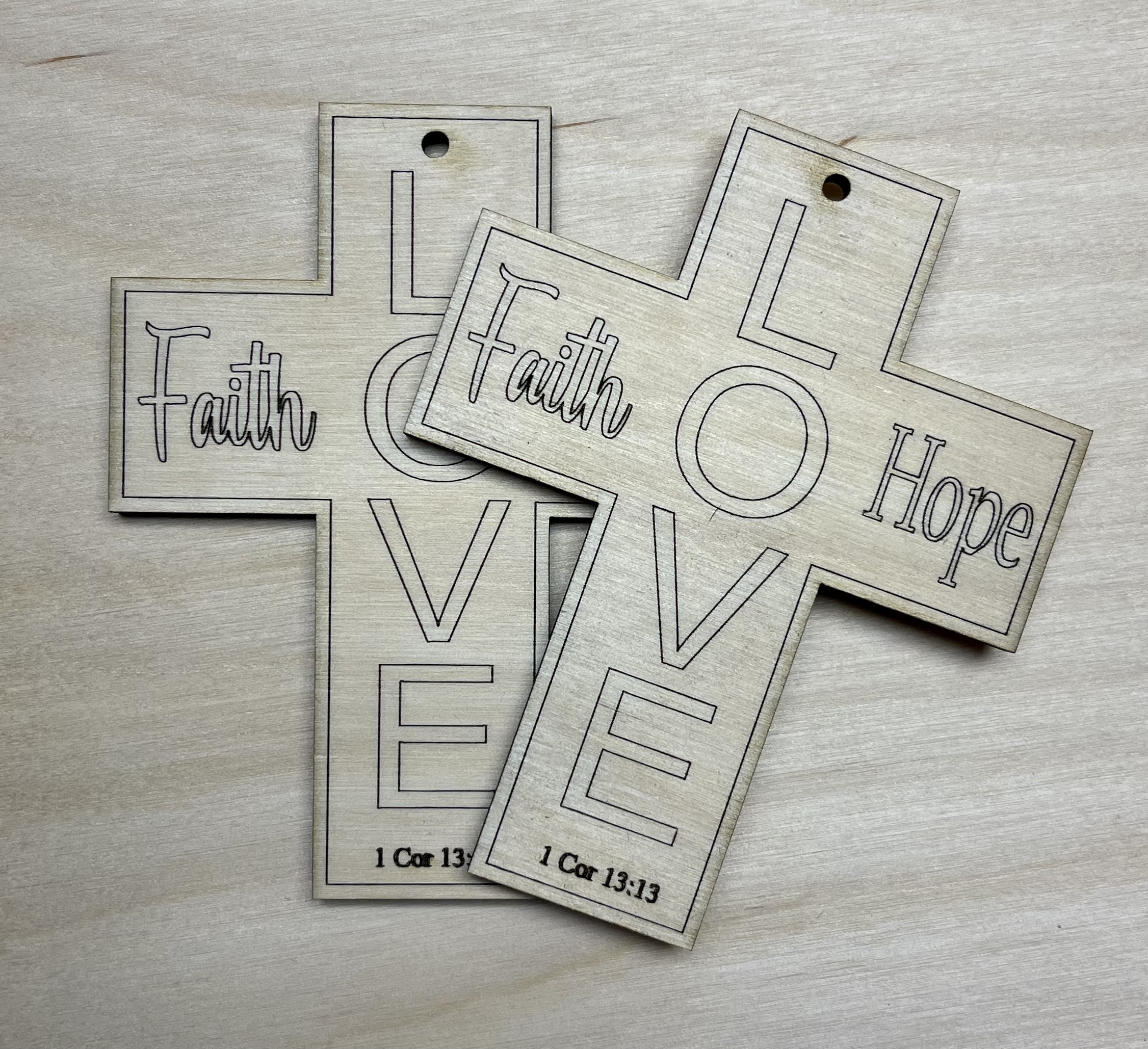 Faith Hope Love Cross - Lightburn File Digital Download - Etsy