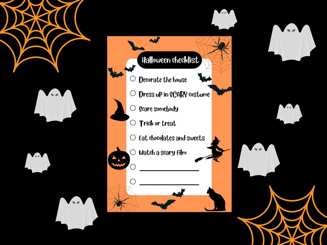 HALLOWEEN CHECKLIST- Halloween to Do List - Halloween Party Activity ...