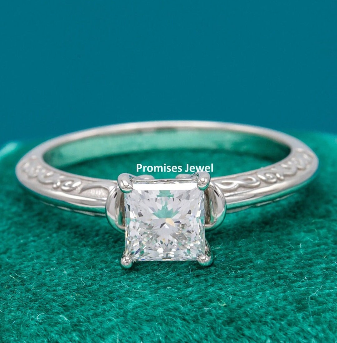 Princess Cut Diamond Engagement Ring Princess Cut Diamond Invisible ...