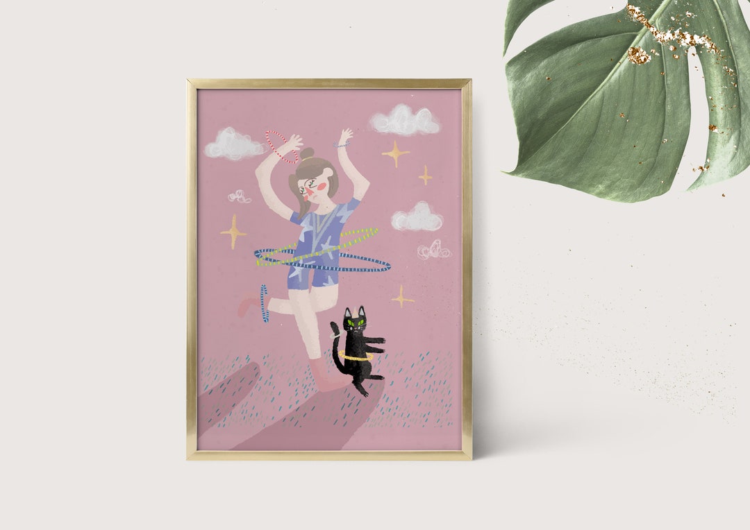 Dancing Art Print Fun Colorful Printable Illustration for Design Lovers ...