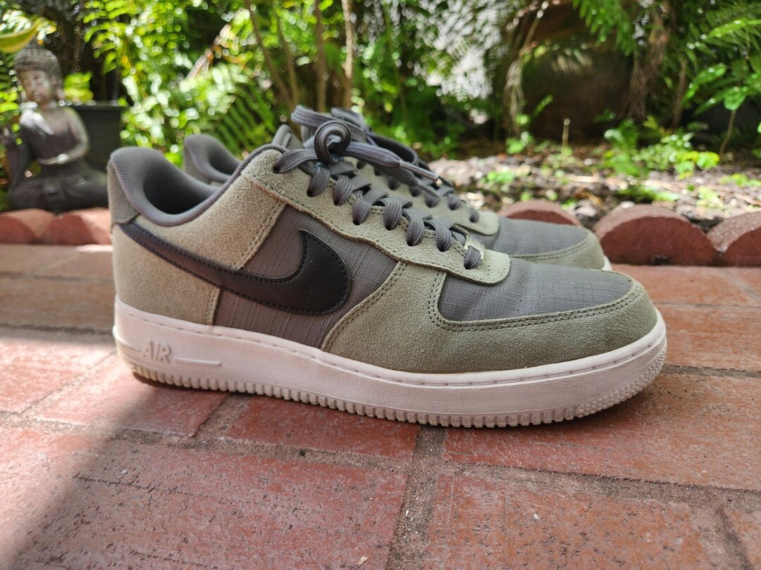 Nike Mens Air Force 1 Basketball Shoes Green 488298081 Low Top Sneaker ...