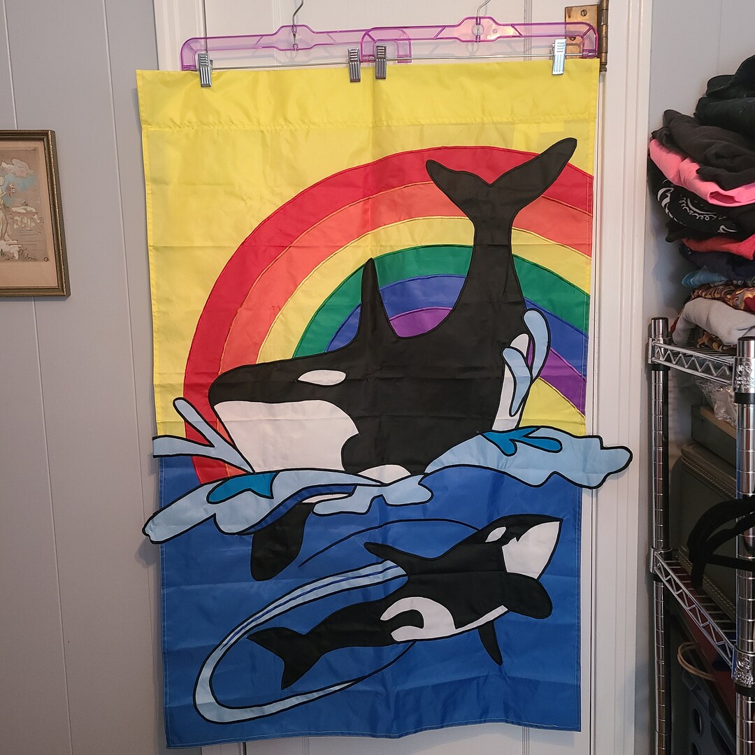 Vintage Orca and Rainbow Flag, Go Fly a Kite, 1999, East Haddam CT ...