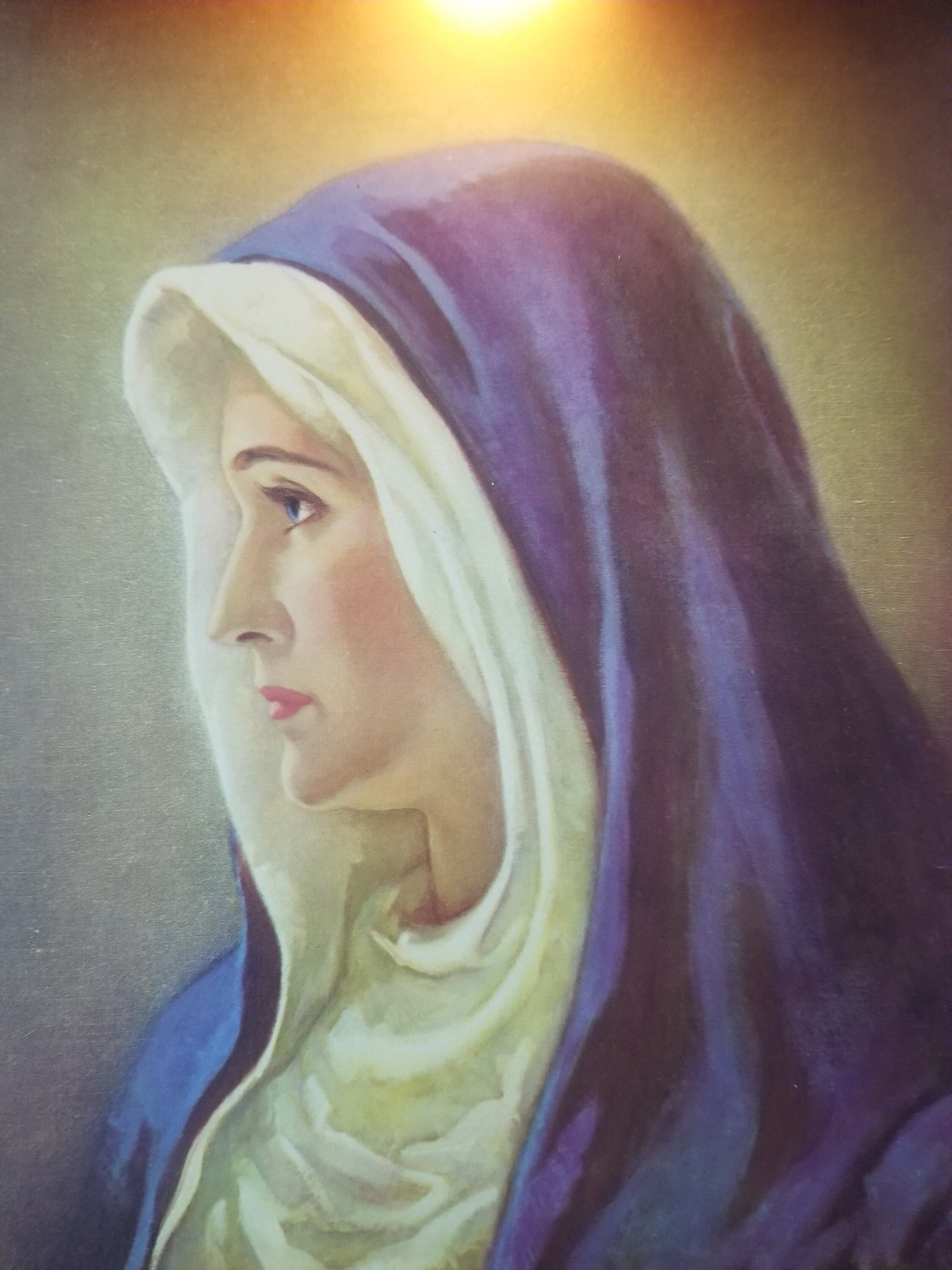Vintage Virgin Mary Funeral Lamp, 1948 Warner Sallman Illuminated ...
