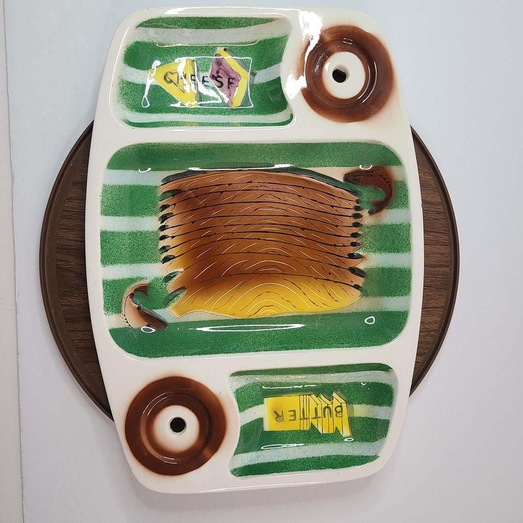 Vintage Bagel Serving Tray, Lox, Butter, Cheese, Lefton, Mid Century ...