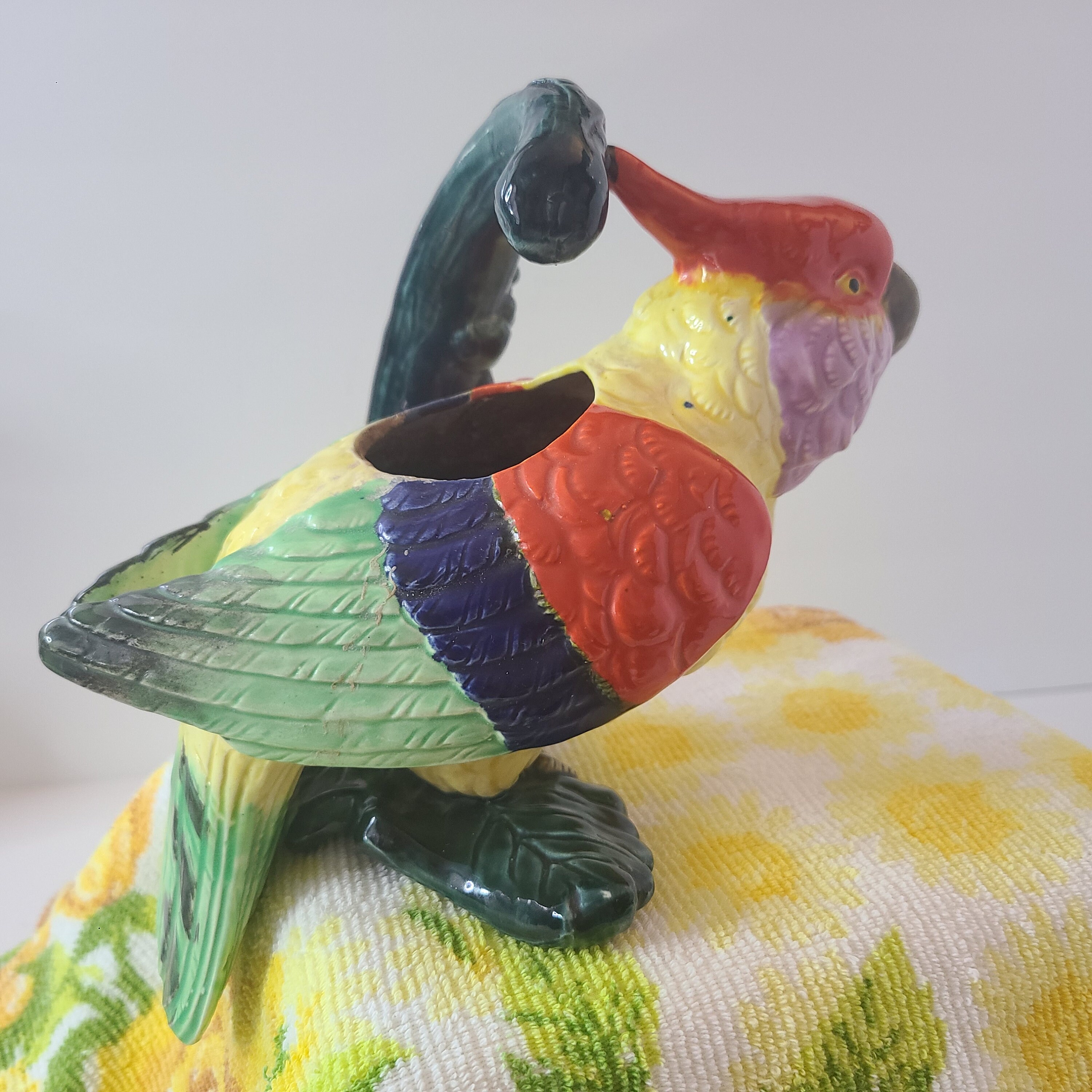 Vintage Parrot Planter, Hanging Planter, Colorful Parrot Planter, Mid ...