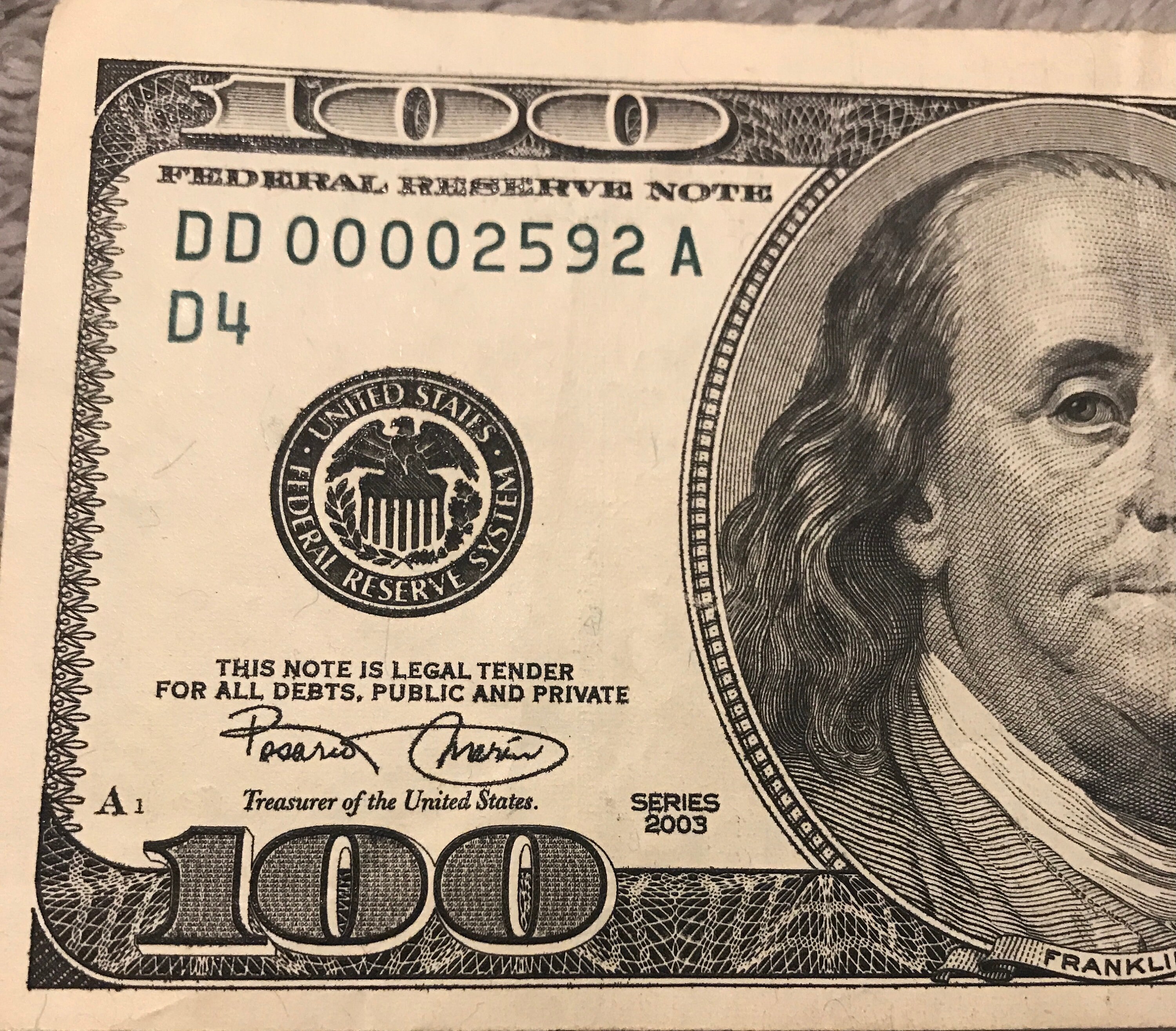 Low Serial Number 100 Bill - Etsy
