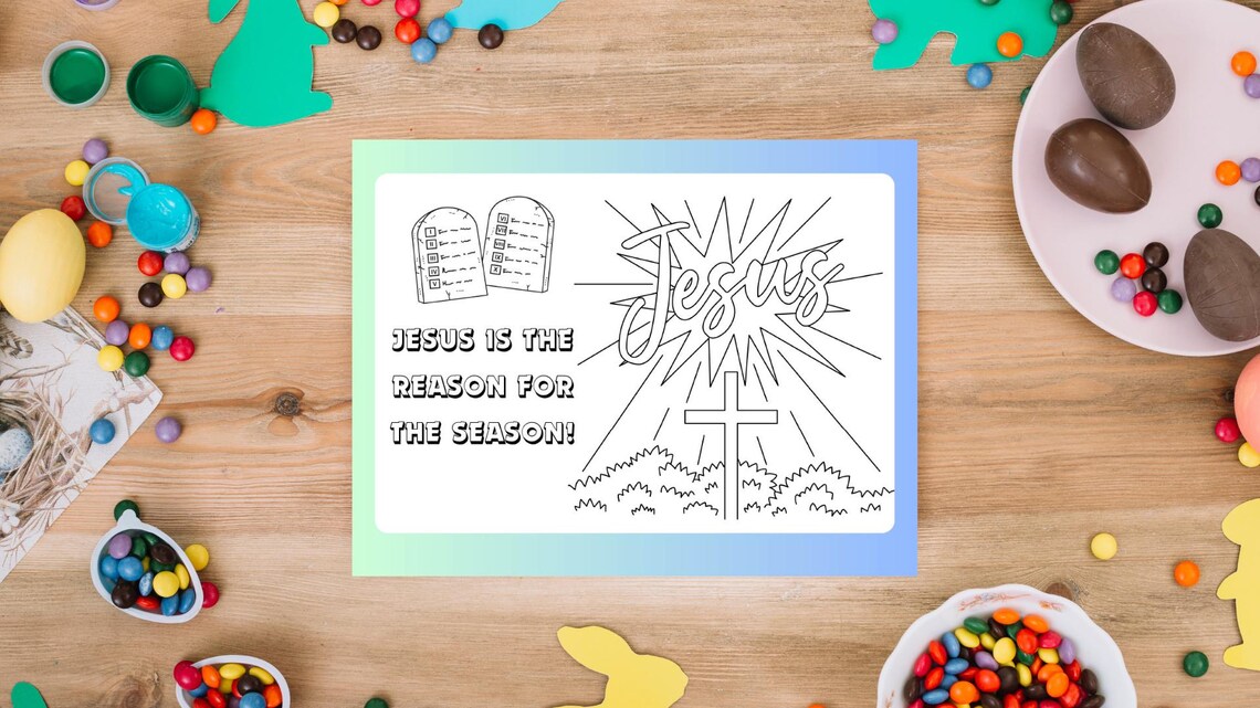 Christian Easter Bunny Coloring Page| Printable Coloring Page| Jesus is ...