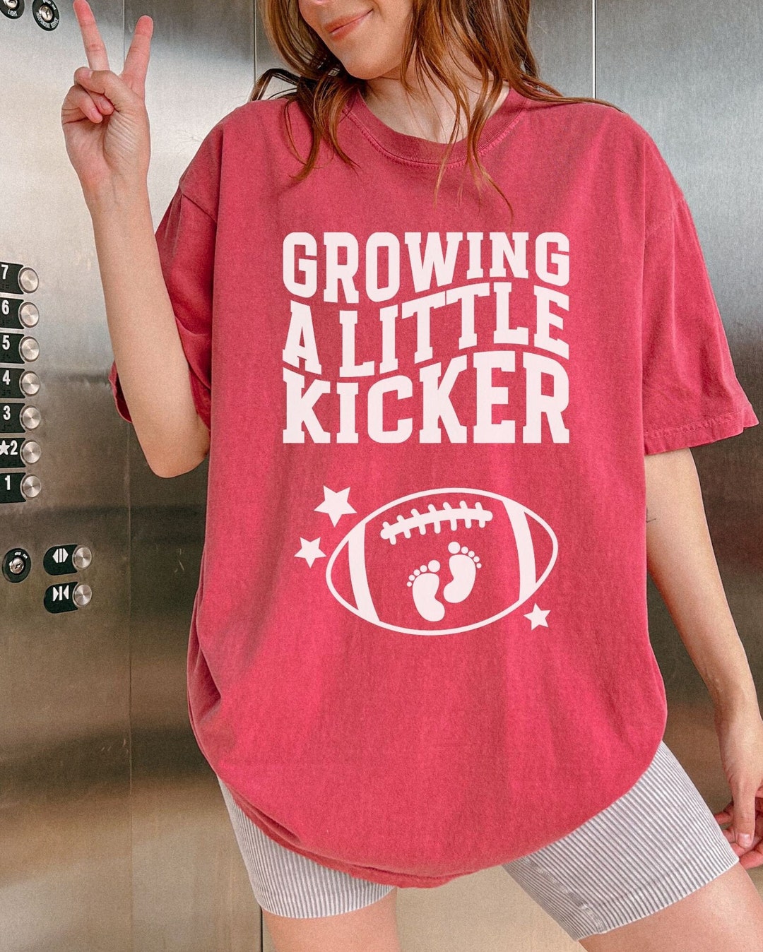 Growing A Little Kicker Shirt Football Pregnancy Announcement Game Day ...