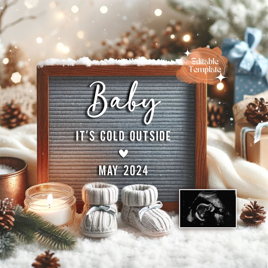 Baby Its Cold Outside Reveal, Winter Pregnancy Announcement, Due in ...