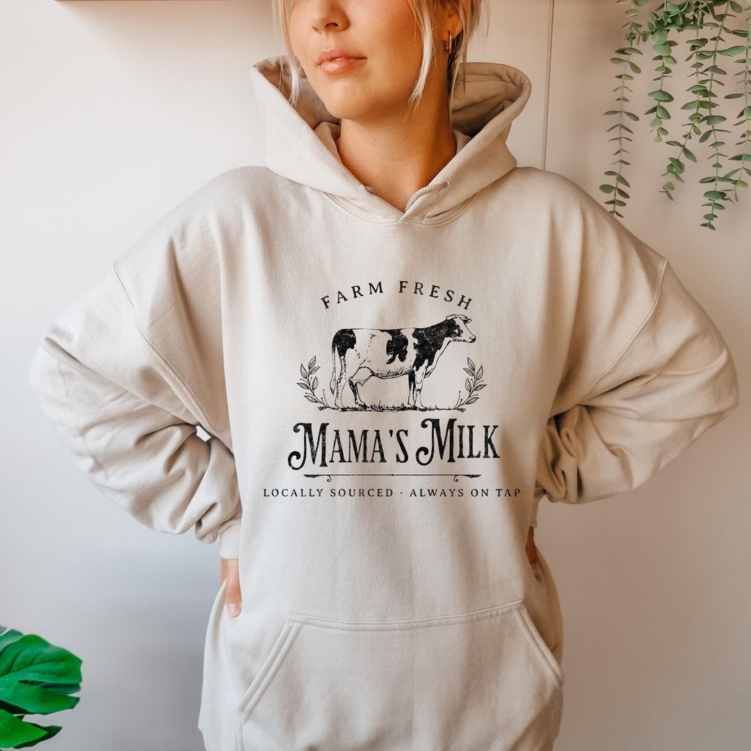 Funny Breastfeeding Hoodie Milk Maker Hooded Crewneck New Mom Jumper ...