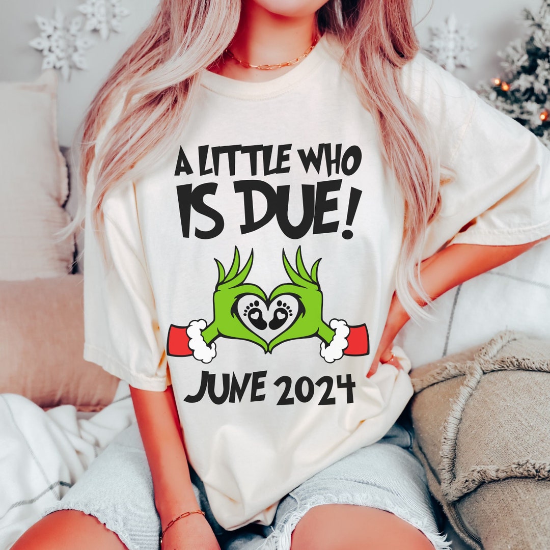 Custom Grinchmas Pregnancy Announcement Christmas Comfort Colors Shirt ...
