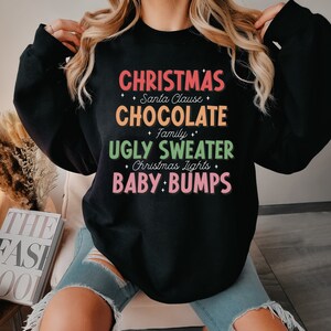 Baby Bumps Christmas Pregnancy Announcement Sweatshirt Xmas Maternity ...