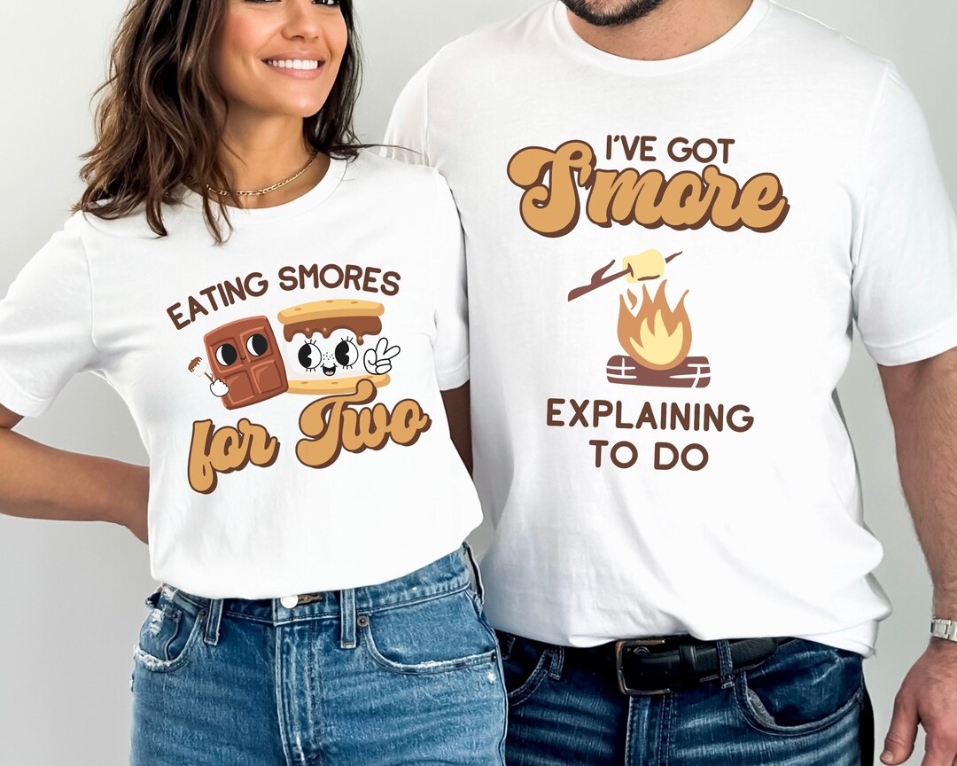 Eating Smores for Two Pregnancy Announcement Shirt Matching Couples ...