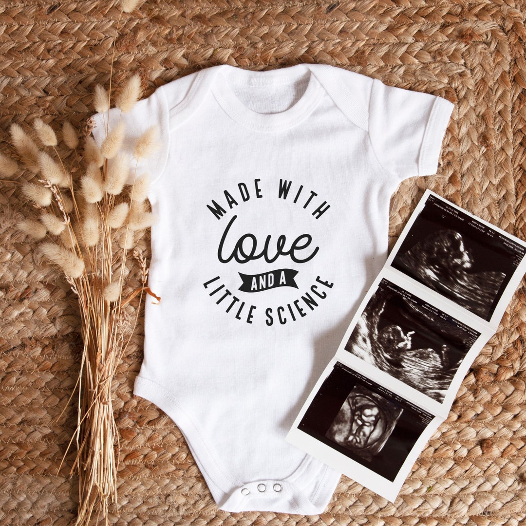 Made With Love and Science IVF Baby Bodysuit, IVF Baby Outfit, Ivf ...
