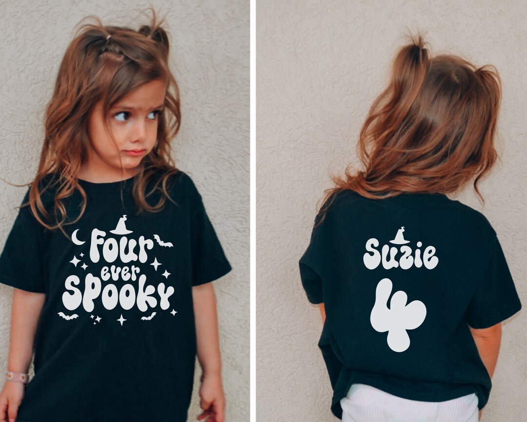 Four Ever Spooky Family Birthday Shirts Matching 4th Birthday Halloween ...