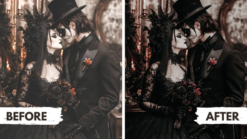 10 GOTHIC WEDDING Mobile Lightroom Presets | Dark Aesthetic ...