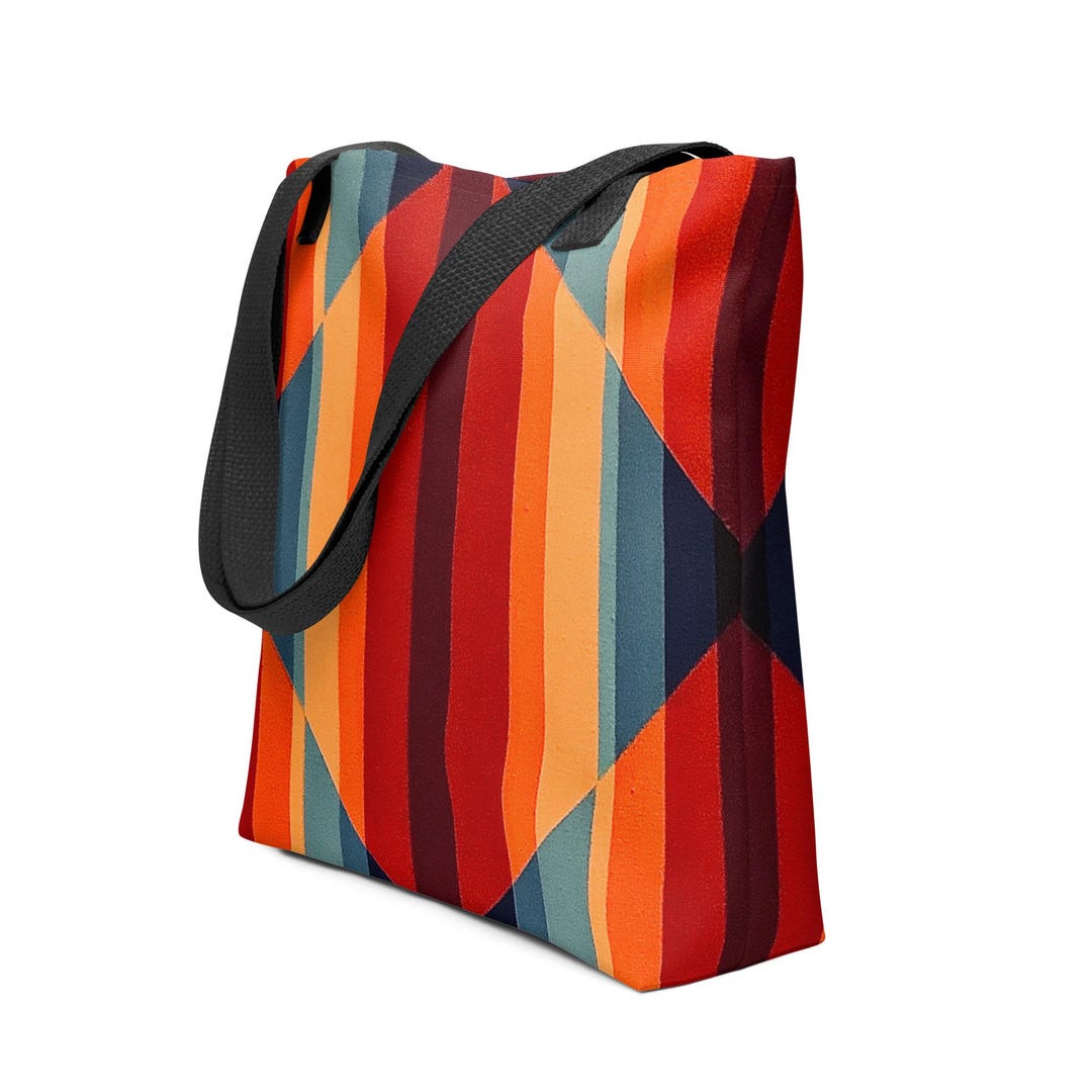 Bold Colorblock Geometry Tote Bag - Original Acrylic Art Print - Etsy