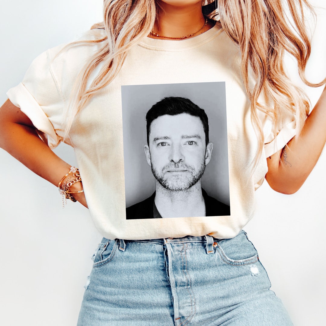 Justin Timberlake Mugshot Oversized Comfort Colors Shirt - Cry Me A ...