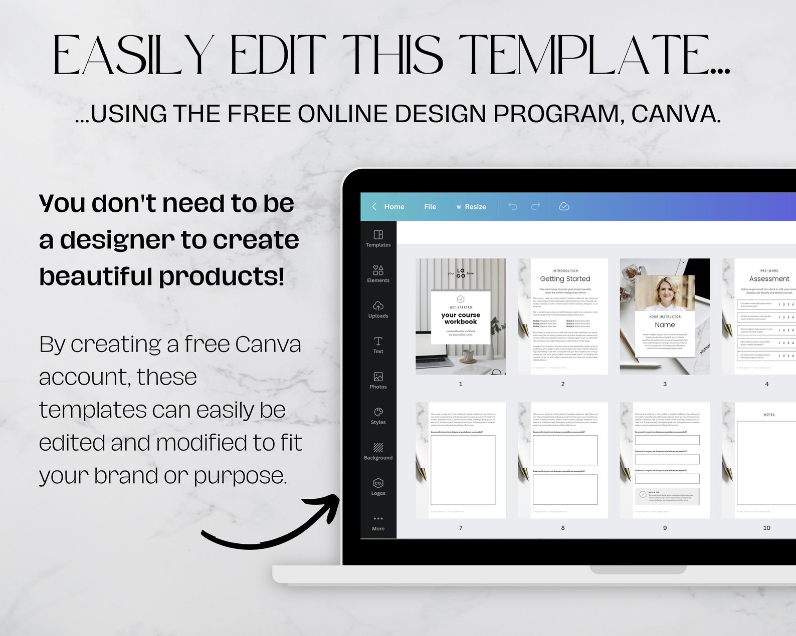 Course Workbook Customizable Canva Template/instant - Etsy