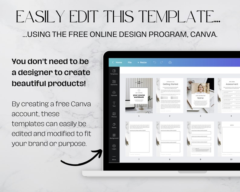 Course Workbook Customizable Canva Template/instant - Etsy