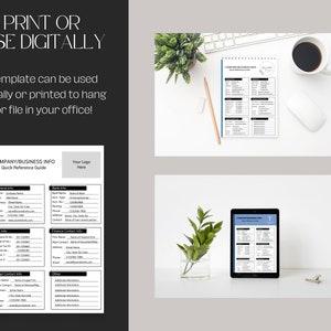 Business Information Quick Reference Guide Canva - Etsy